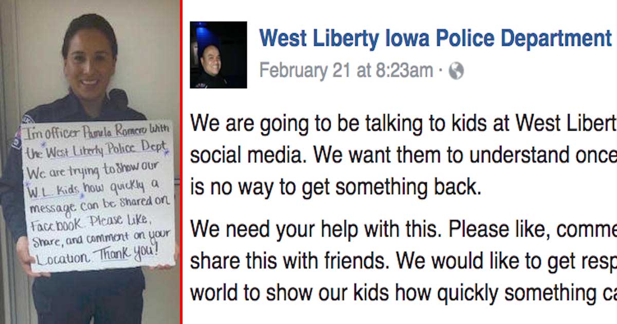 West Liberty Police Does Viral Post Project With Officer Pamela Romero